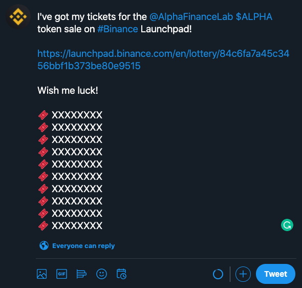 #ALPHALottery - Share Your Lucky Numbers!